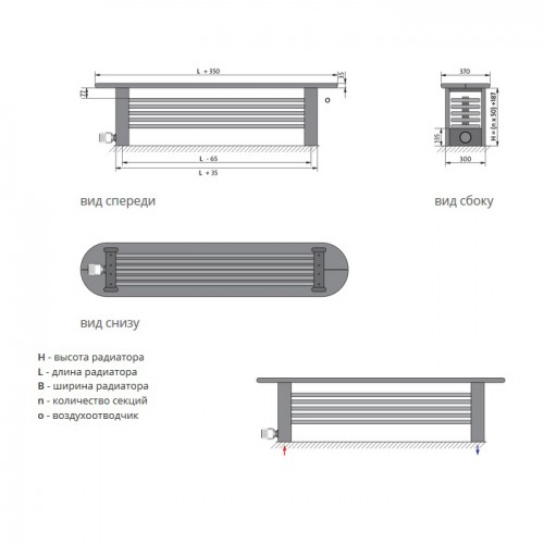 Purmo Delta Column Bench H - трубчатый радиатор скамеечного типа ...